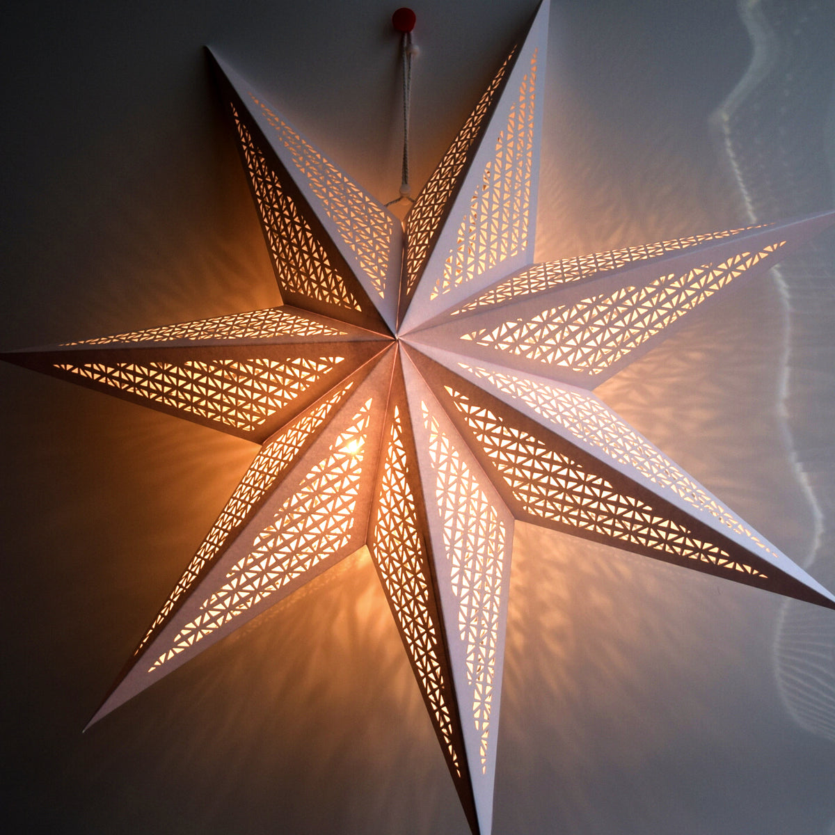 Paper Star Lantern Decoration (Cosmic White 7-Point Lighted Star ...